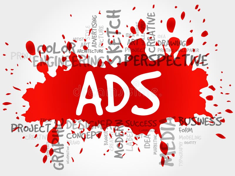 ADS word cloud stock illustration. Illustration of identity - 202451320