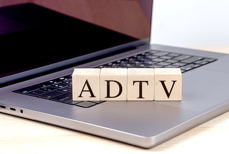 ADTV Acronym on Wooden Blocks Placed on Laptop Keyboard Stock Image ...