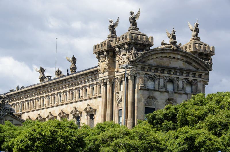 Aduana Building in Barcelona Stock Image - Image of view, important ...