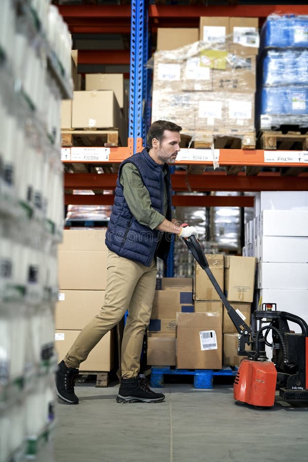 Working in warehouse stock image. Image of factory, caucasian - 250003239