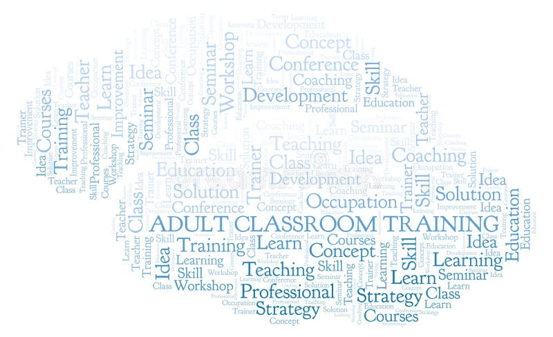 Adult Classroom Training Word Cloud. Stock Illustration - Illustration ...