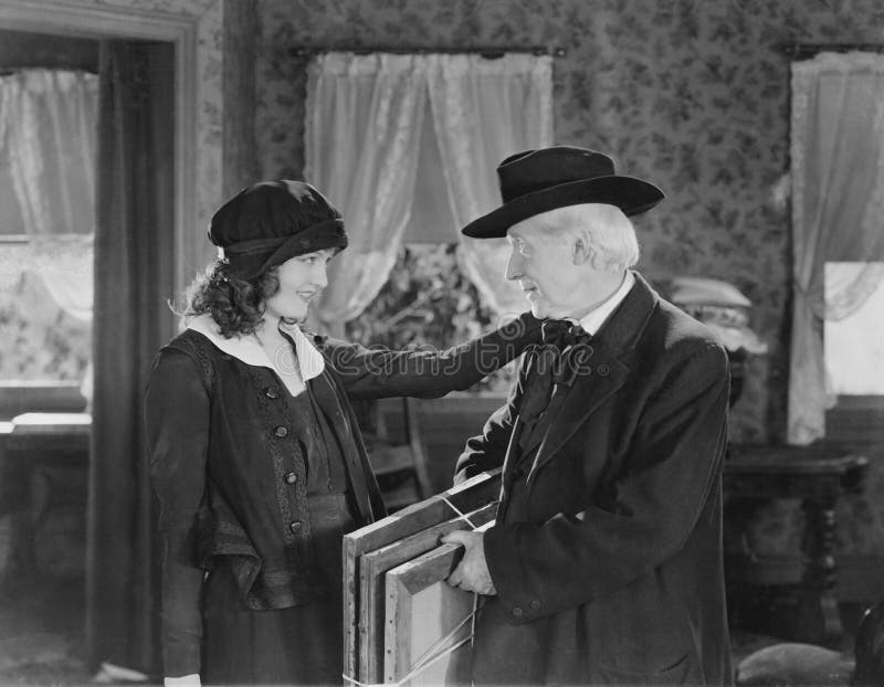 Adult Daughter and Elderly Father Stock Photo - Image of daytime ...