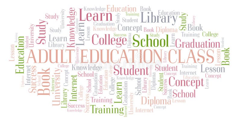 Adult Education Classroom Word Cloud. Stock Illustration - Illustration ...
