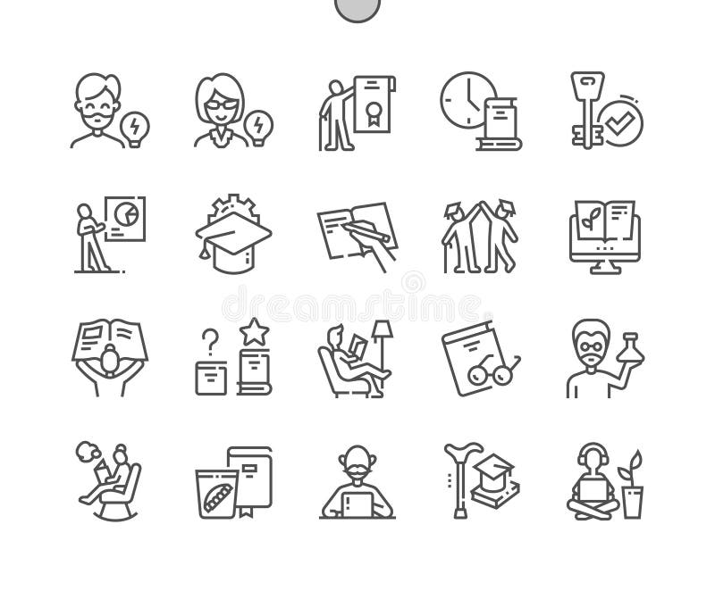 Adult Education. Time Learning Stock Illustration - Illustration of ...