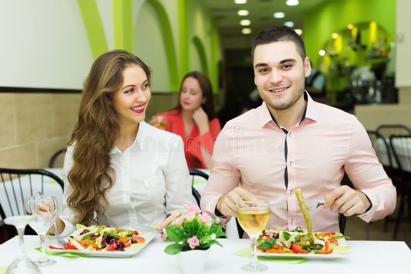 Adult Guests Resting and Eating in Cafe Stock Image - Image of gourmet ...