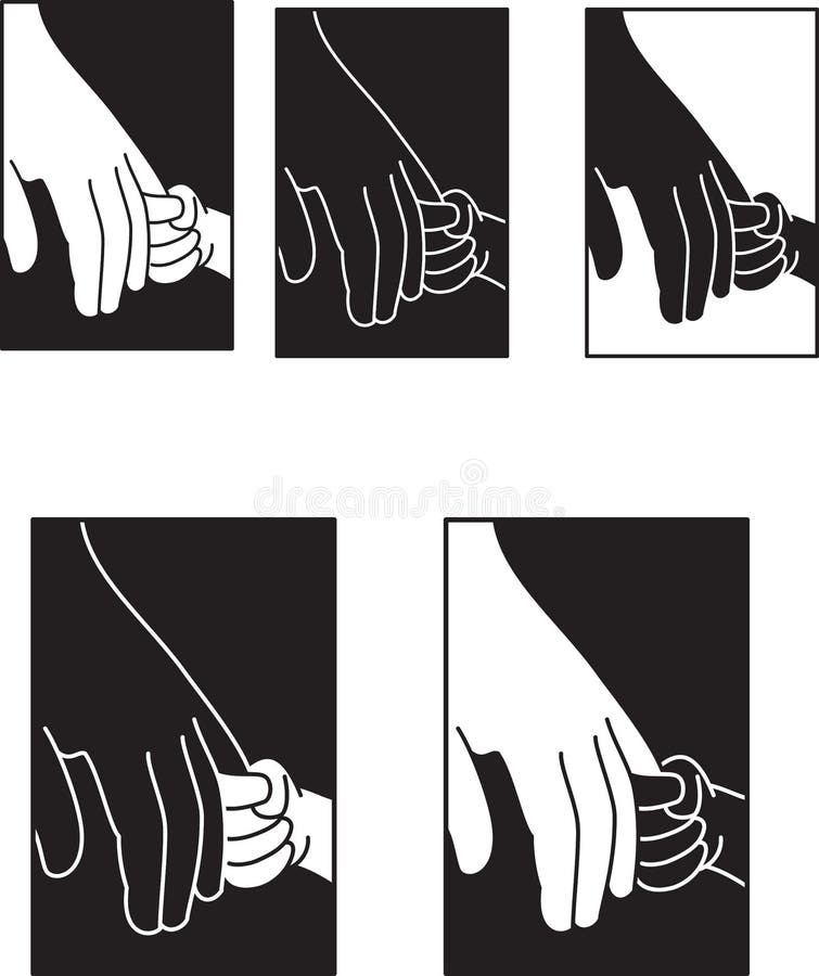 Adult Hand Holding Child S Hand Stock Vector - Illustration of love ...