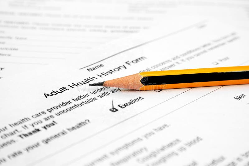 Adult health history form stock image. Image of healthcare - 15975487