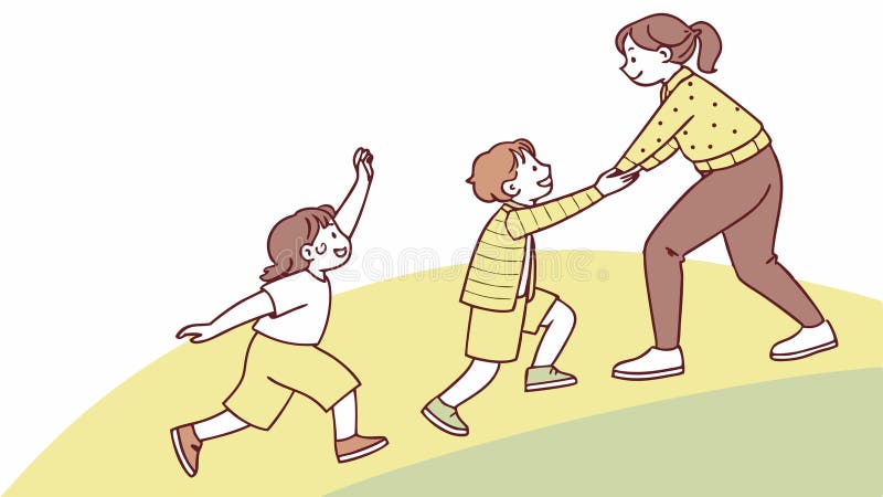 Adult Helping a Child Take Their First Steps, Vector Design Generative ...