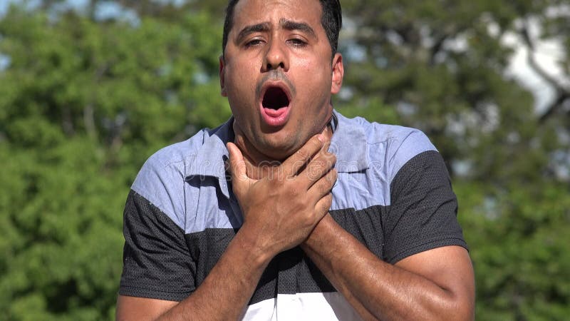 Adult Hispanic Man Choking stock footage. Video of diverse - 119605458