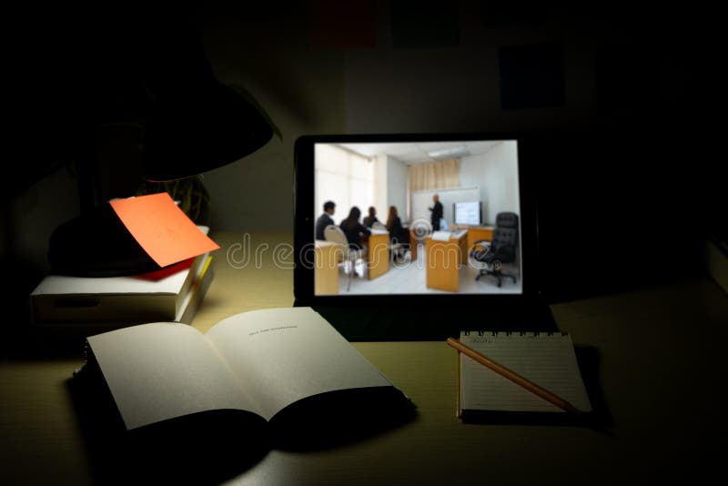 Night Study Session Illustration Stock Photo - Image of research, work ...