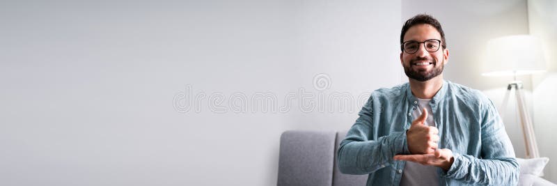 Adult Learning Sign Language Stock Image - Image of learning, banner ...