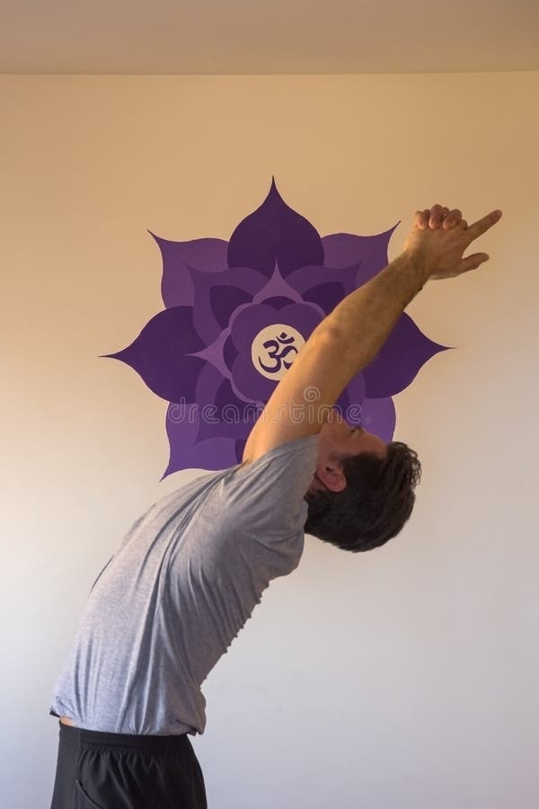 Adult Male in Yoga Studio, Practicing Positions Stock Image - Image of ...