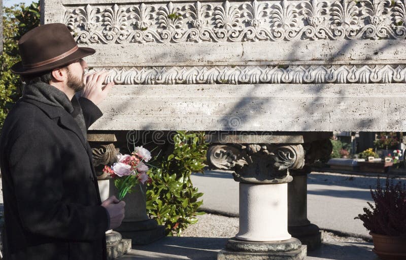 Adult Man at Cemetery stock photo. Image of death, peace - 17924732