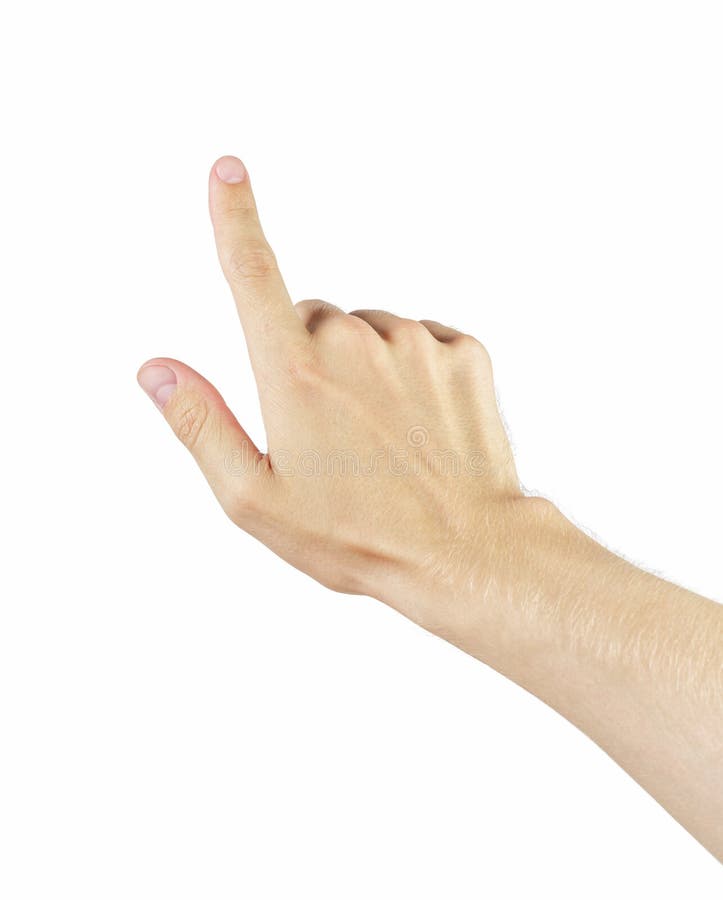 Adult Man Hand Clicking Something Stock Image - Image of isolated ...