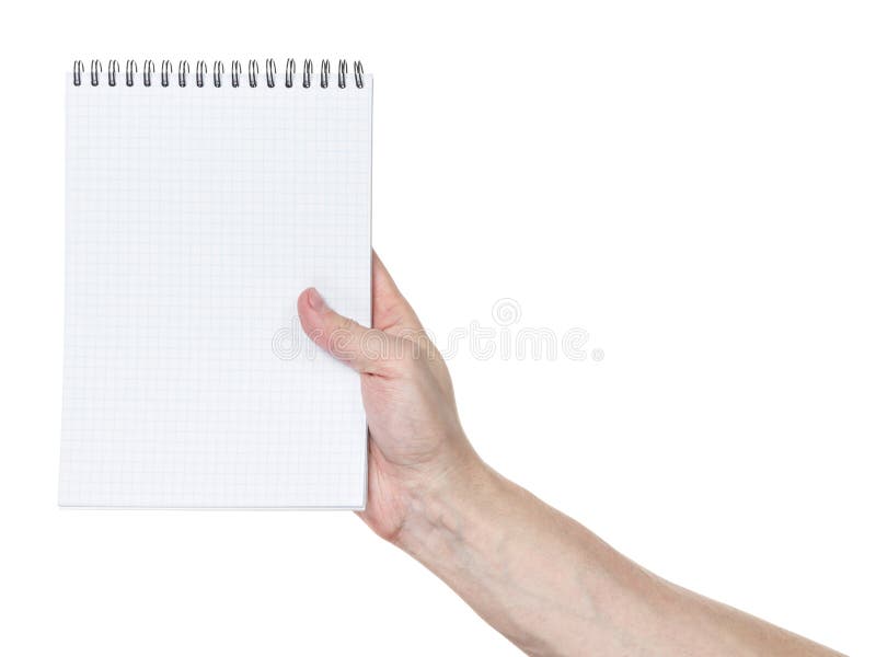 Adult Man Hand Holding Notebook On A Spring Stock Photo - Image of ...
