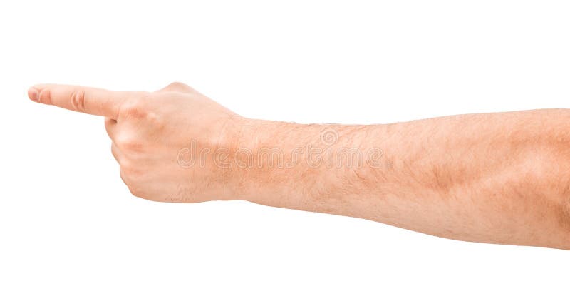 Adult Man Hand Show Direction, Isolated on White Stock Photo - Image of ...