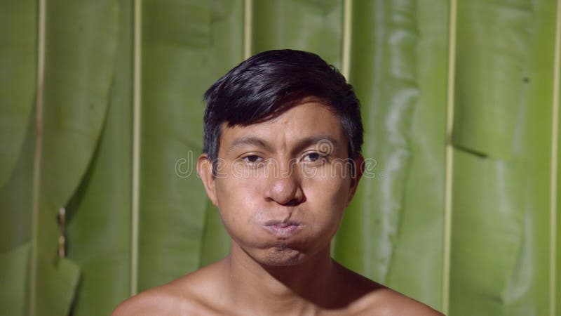 Adult Man Inflating the Cheeks Stock Video - Video of face, motion ...