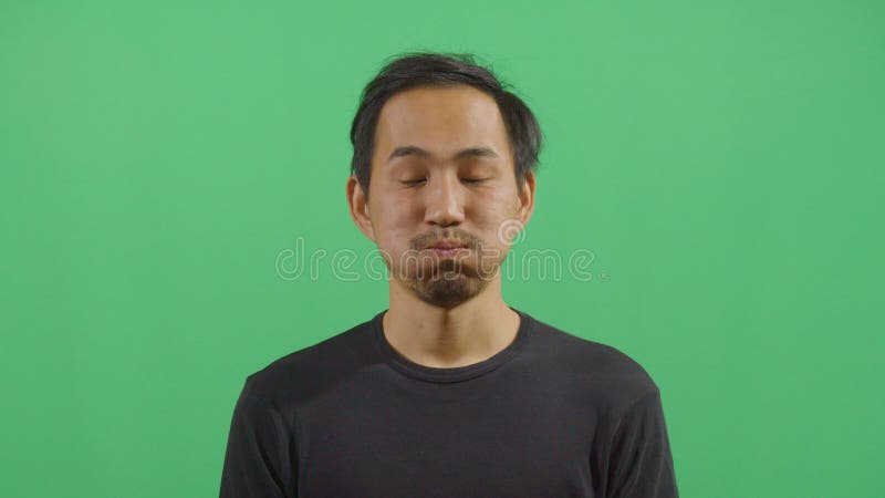 Adult Man Inflating the Cheeks Stock Footage - Video of isolated, mouth ...