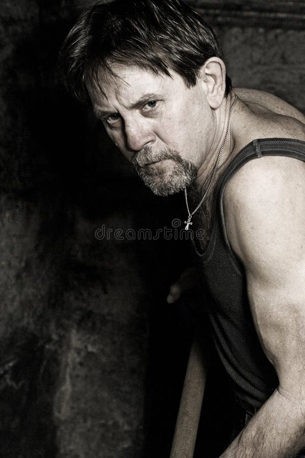 Adult man in mine stock photo. Image of senior, muscle - 24443636