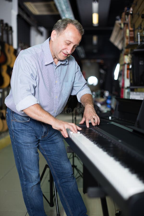 Man is Playing on Music Keyboard Stock Image - Image of professional ...
