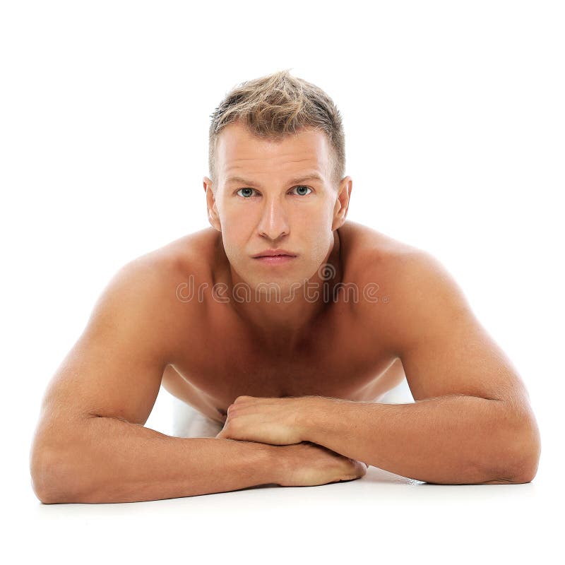 Adult Man without Shirt Posing in Studio Stock Photo - Image of fashion ...