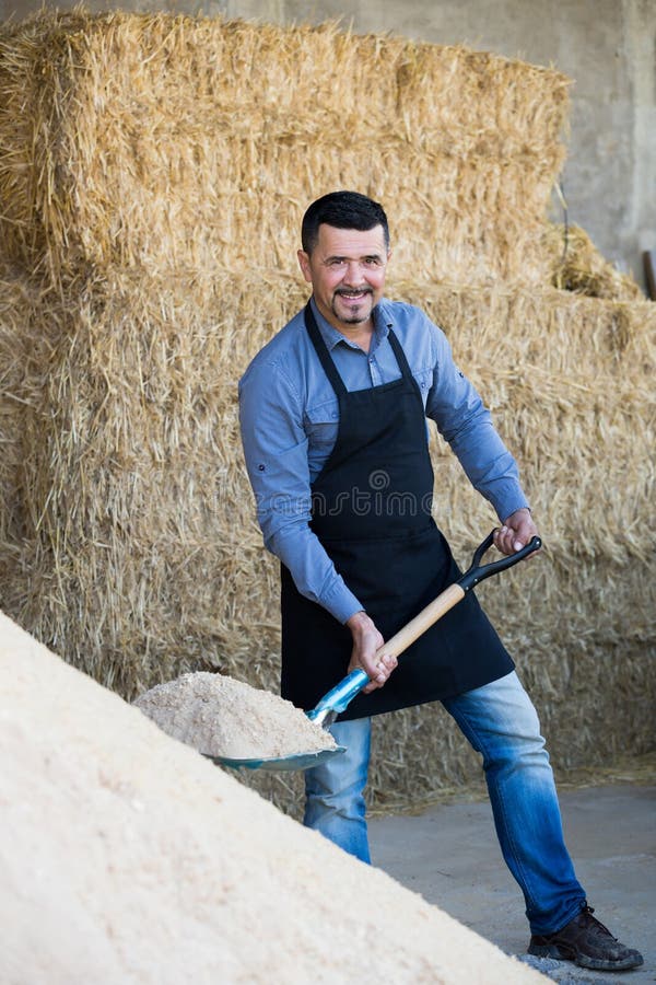 Adult Man Standing with Metallic Spade Stock Photo - Image of excavate ...