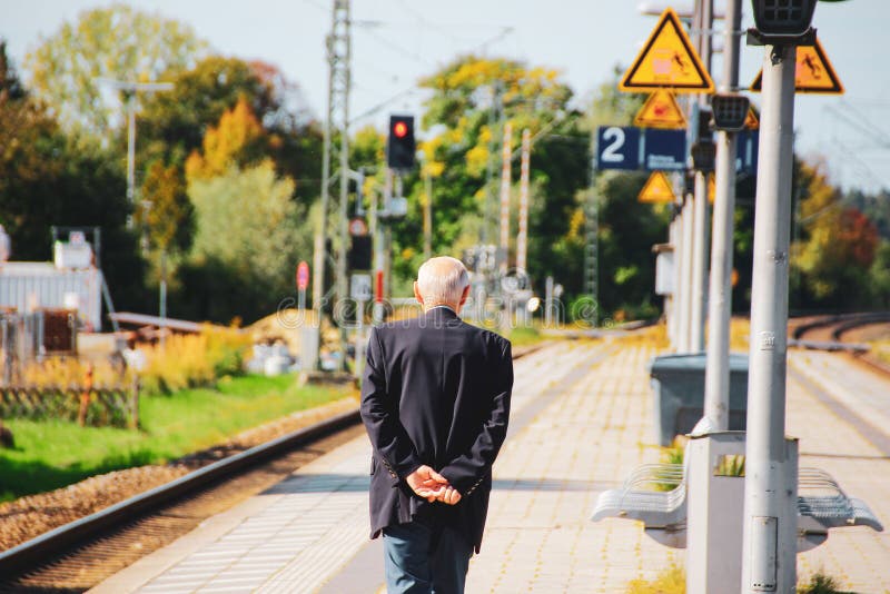 Man Walking Cobblestone Path Park Sunlight Stock Photos - Free ...