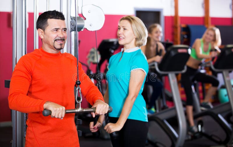 Adult People Having Strength Training in Gym Stock Image - Image of ...