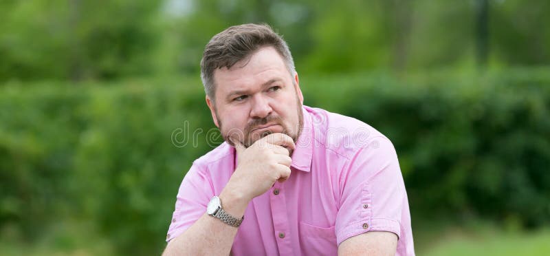 Adult Solid Man Prone To Overweight with a Beard Stock Image - Image of ...