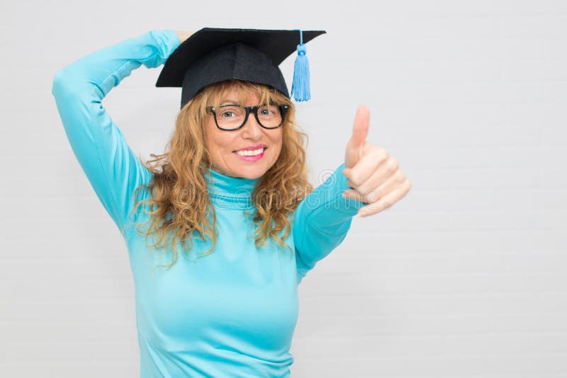 Adult Student with Graduation Stock Image - Image of adult, beautiful ...