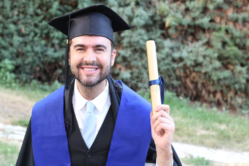 Adult Student during His Graduation Stock Image - Image of bachelor ...