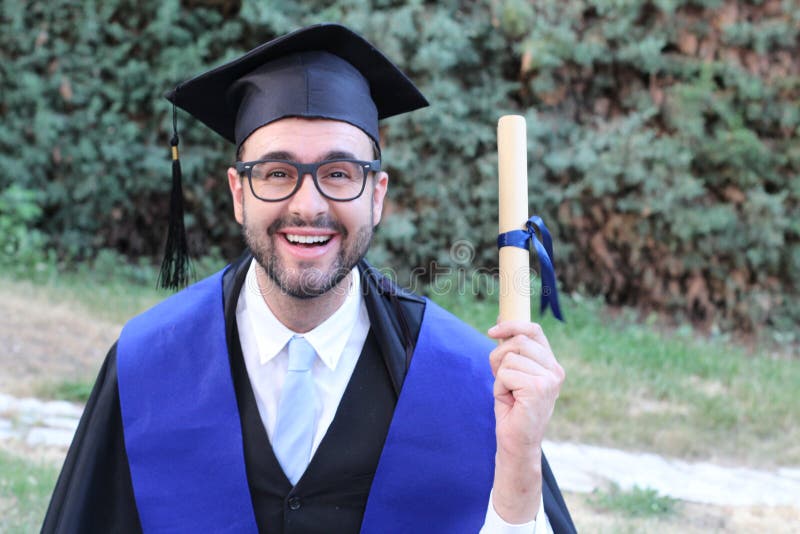 Adult Student during His Graduation Stock Photo - Image of outdoor ...