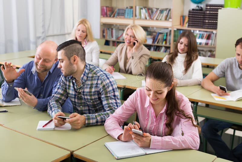 Adult Students in Classroom Stock Photo - Image of desk, information ...