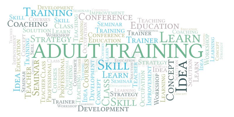 Adult Training word cloud. stock illustration. Illustration of word ...