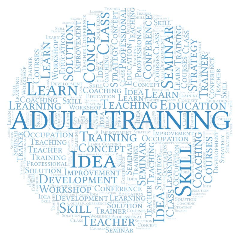 Adult Training Word Cloud Stock Illustration Illustration Of Word