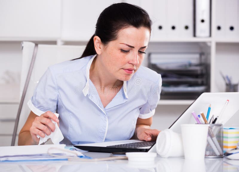 Adult Woman Office Worker Have Problems Stock Photo - Image of portrait ...