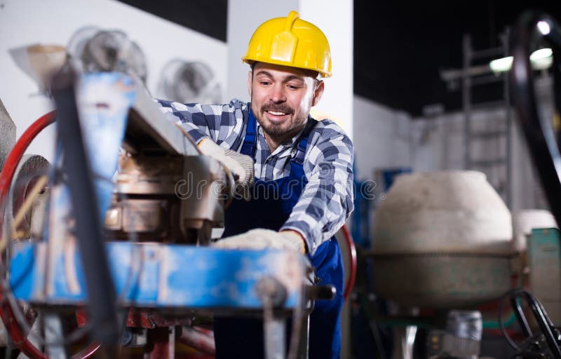 Adult Worker is Using Disk Saw To Cut Tile Stock Image - Image of young ...