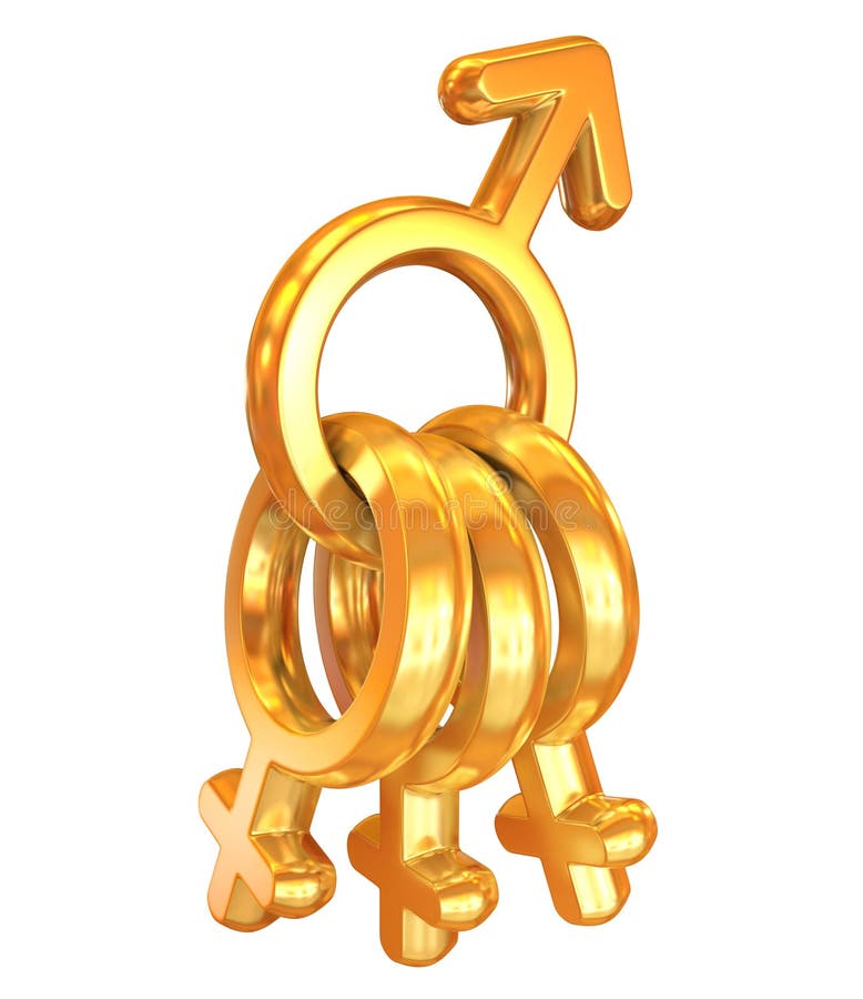 Adulterio O Un Concepto 3d De Poligamia Muchos Símbolos Masculinos ...