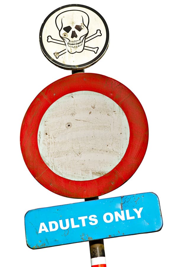 No adults allowed sign stock photo. Image of isolate - 11473650