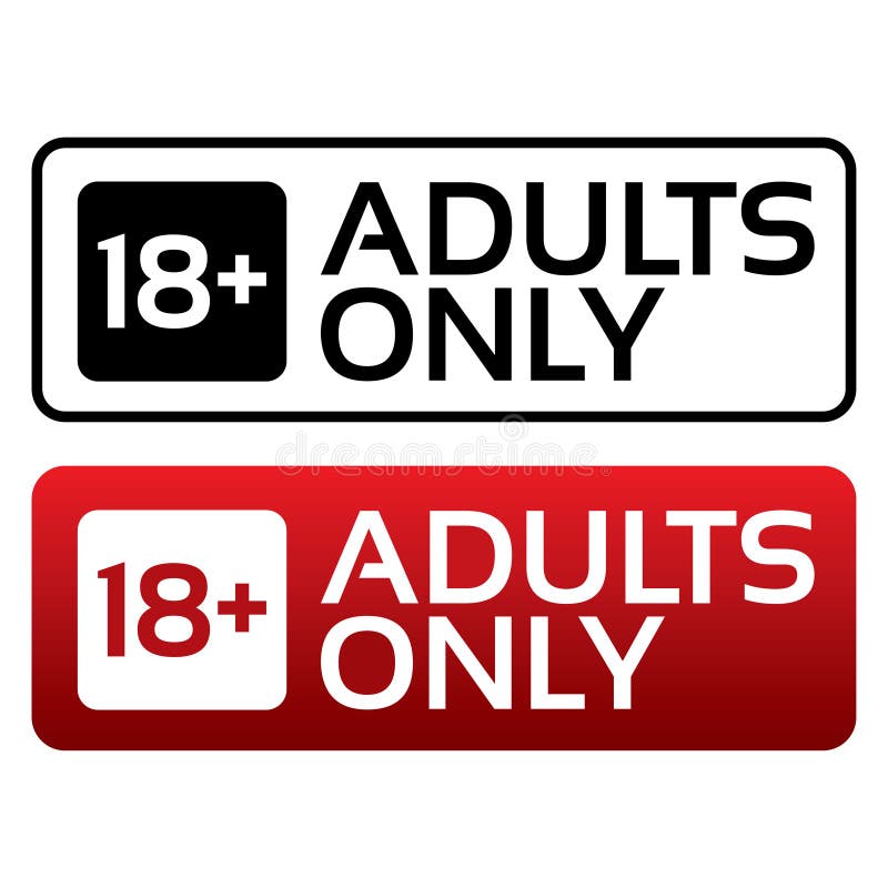 Adults only Button Set. Vector Age Limit Stickers. Stock Vector ...