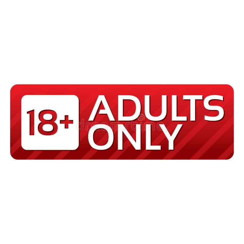 Adults only Content Button. Red Round Sticker. Stock Vector ...