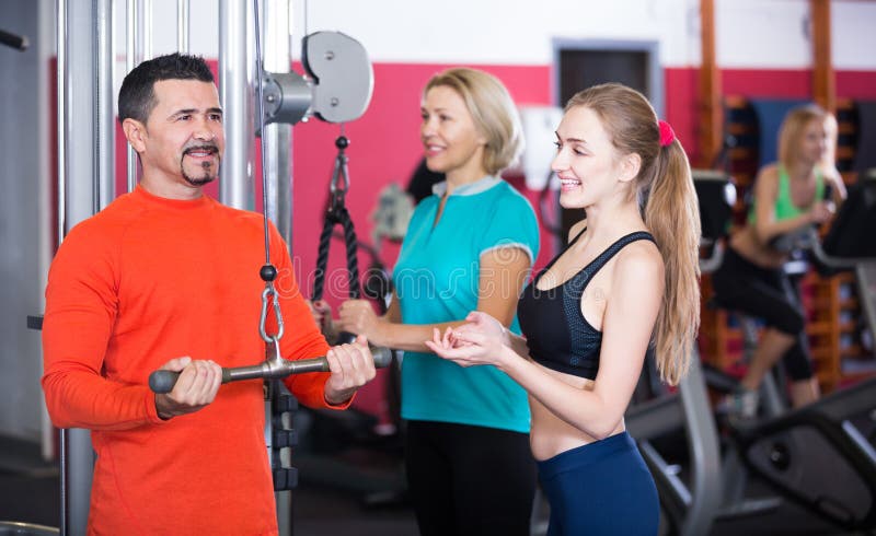 Adults of Different Age Training in Gym Stock Photo - Image of ...
