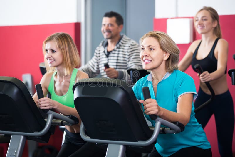 Adults in Gym Working Out at Group Class Stock Image - Image of person ...