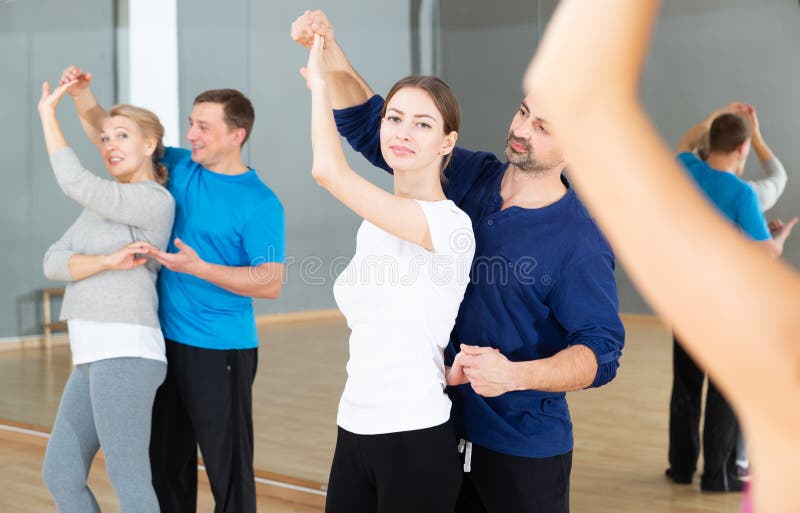 Adults Learning To Dance Kizomba Stock Image - Image of class ...