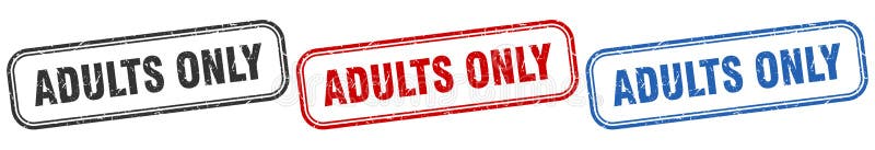 Adults only Square Isolated Sign Set. Adults only Stamp Stock Vector ...