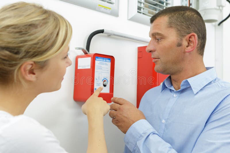 Adults Talking about Emergency Button Stock Image - Image of alert ...