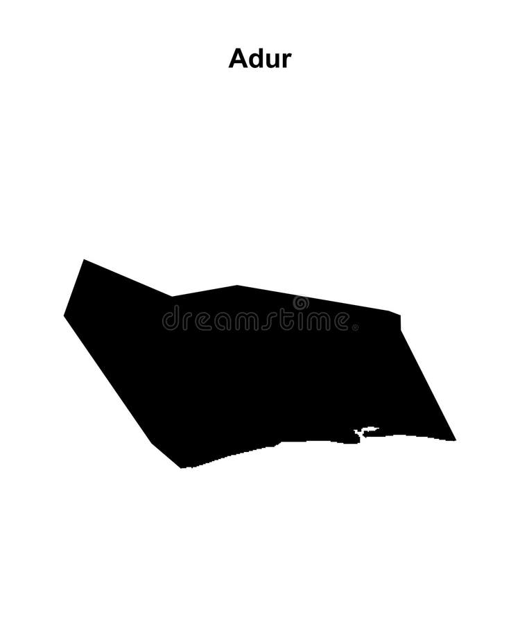 Adur outline map stock vector. Illustration of shape - 371641280