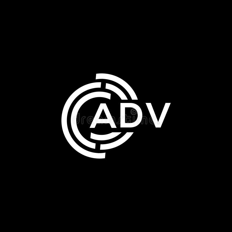 ADV Letter Logo Design on Black Background. ADV Creative Initials ...