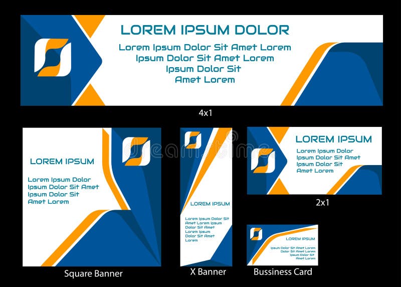 ADV PACK 5 Blue Yellow White Company Banner Backdrop Advertisement ...