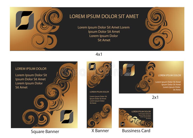 ADV PACK 7 Gold Luxury Elegant Company Banner Backdrop Advertisement ...
